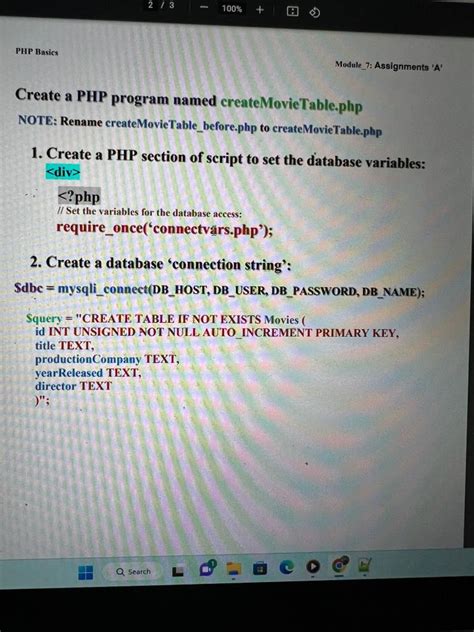Solved Assignment A Create A Database Table Named Movies Chegg