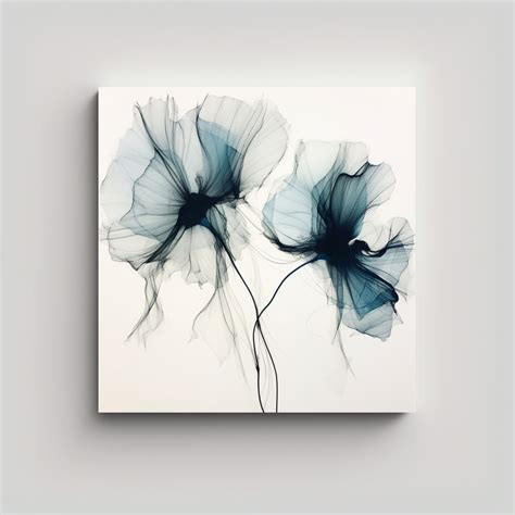 1 Cuadro Tonos Street Art De Flores Negras Dibujadas Con Líneas Ultra