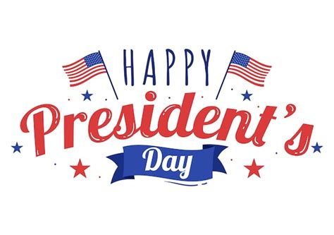 Feliz día de los presidentes con estrellas y bandera de estados unidos