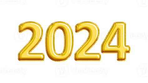 Hd Happy New Year 2024 Yellow Gold Balloons Png Citypng Images And