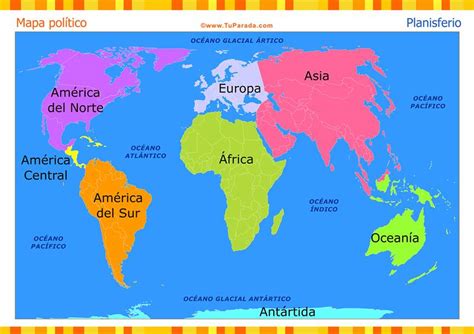 Mapa Planisferio Para Completar Mapas Tarjetas