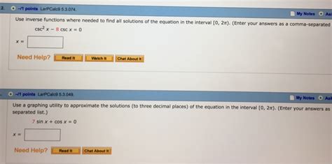 solved use inverse functions where needed to find all
