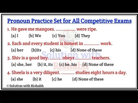 Fill In The Blanks With Correct Pronoun Choose The Correct Pronoun