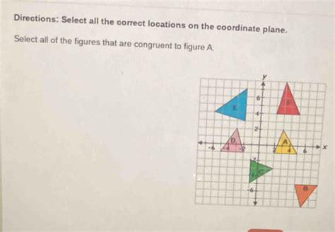 Solved Directions Select All The Correct Locations On The Coordinate