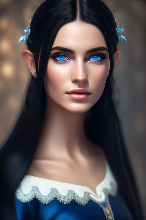 Lexica Deep Dark Fantasy European Girl With Long Black Hair White