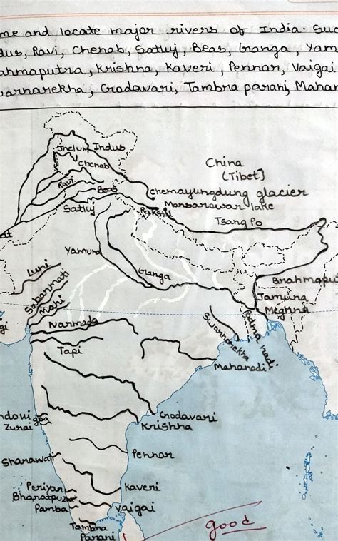 Physical Map Of India Locate River Ganga Brahmaputra Tapti Narmada