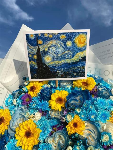 Starry Night Bouquet Starry Night Van Gogh Van Gogh Art Night Flowers