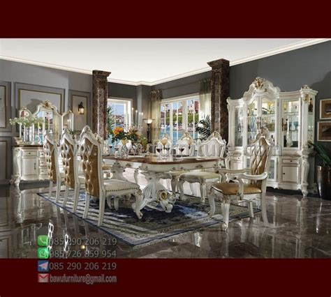 Jual Kursi Makan Klasik Mewah Model Ukir Jepara Murah Bawu Furniture