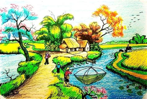 Hướng dẫn cách vẽ tranh quê hương đơn giản mà đẹp cho người mới bắt đầu