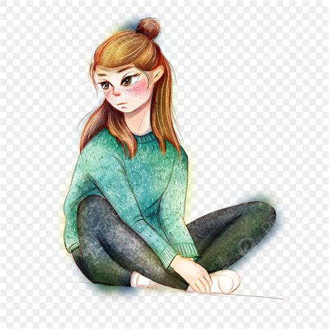 Hand Drawn Illustration Hd Transparent Hand Drawn Cartoon Girl Free