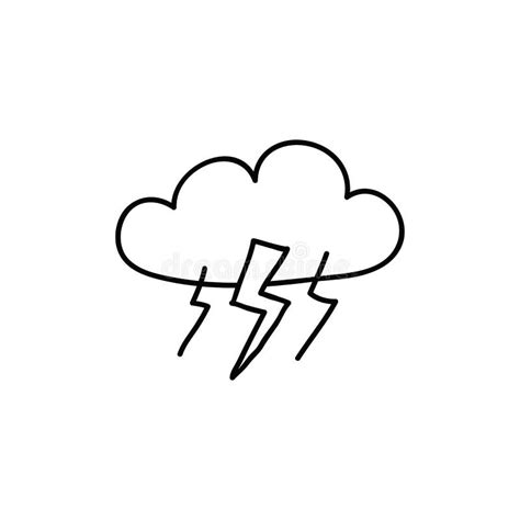 Thunderstorm Cloud Doodle Drawing Stock Vector Illustration Of Vector