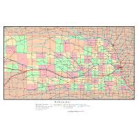 Large Detailed Administrative Map Of Nebraska State With Roads