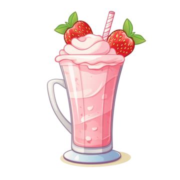 Strawberry Milkshake Clip Art Milkshake Ice Cream Parlor PNG