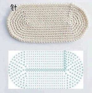 Bolsa de Crochê Feminina Bases gráfico receitas e tutorial