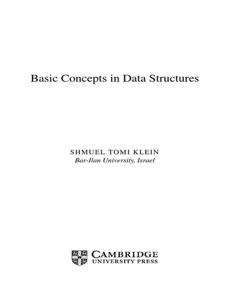 shmuel klein basic concepts in data structures cambridge university press 2016 pdf