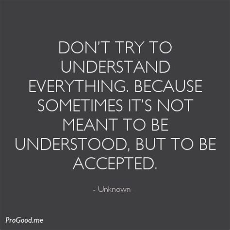 Somethings Are Not To Be Understood Its Not Meant To Be