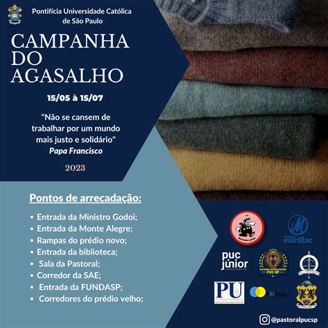 Campanha do Agasalho 2023 faça sua doação Jornal PUC SP