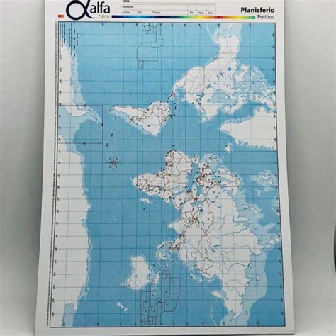 MAPA PLANISFERIO FÍSICO O FÍSICO POLÍTICO N 3 ALFA CASABAK