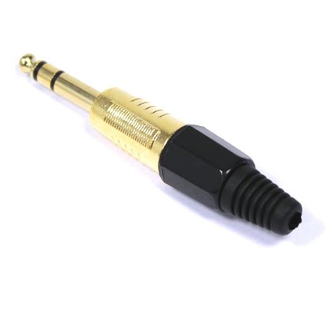 Conector Jack Mm Macho Est Reo Trs Metal Dorado Hq Hiper Dj