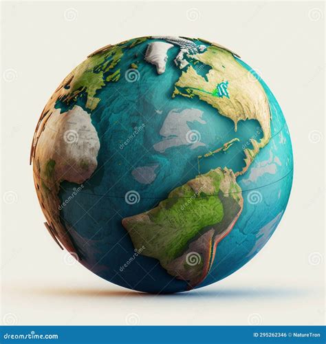Earth Globe Isolated On White Earth Globe Globe Stock Illustration