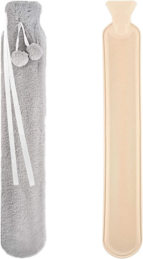 Long Hot Water Bottle With Plush Cover Long Wearable Belts For Fixing