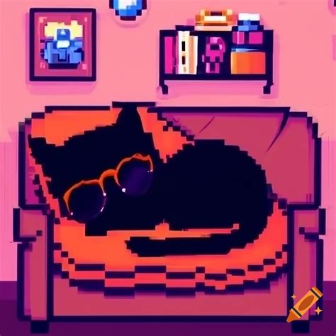 Pixel Art Of Anthro Female Snake Character In Black And Orange On Craiyon
