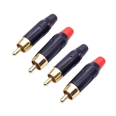 Kontak Audio Pro Metal Phono RCA Plugs Solder Audio Connectors Gold