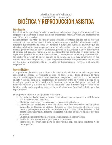 Bio Tica Y Reproducci N Asistida Marlith Alvarado Udocz