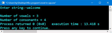 Program In C And C To Count The Number Of Vowels And Consonants In A String Using Switch Case