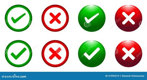 Tick And Cross Round Web Buttons Stock Vector Illustration Of