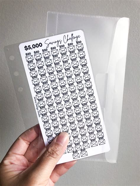 5K Total A6 100 Envelope Savings Challenge Dashboard Budget Binder