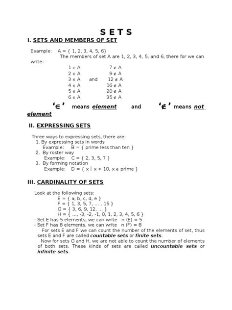 worksheet of sets set mathematics logic