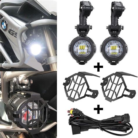 Suparee Led Phares Avant Moto Phare Antibrouillard Auxiliaire Housse