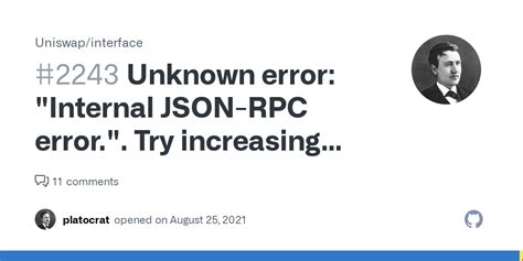 unknown error internal json rpc error try increasing your slippage tolerance · issue 2243