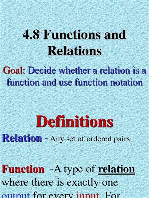 4 8 functions and relations decide whether a relation is a function and use function notation