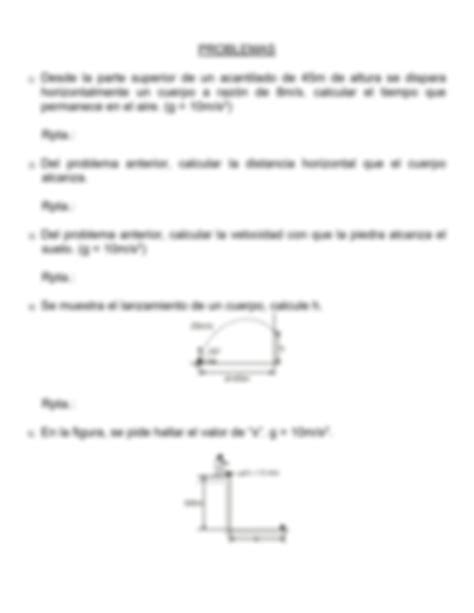 SOLUTION 1 3 Fisica 3ro Sec Movimiento Parabolico Studypool