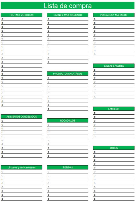 Lista De Las Compras En Excel Plantillas Gratis Siempre Excel