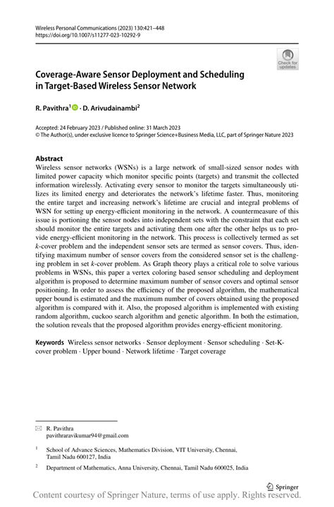 coverage aware sensor deployment and scheduling in target based wireless sensor network