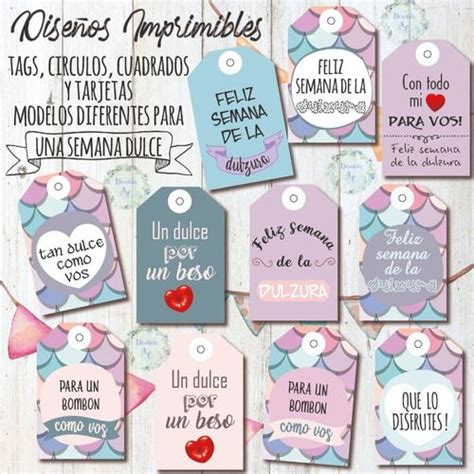 Kit Imprimible Semana De La Dulzura Tags Etiquetas Tarjetas