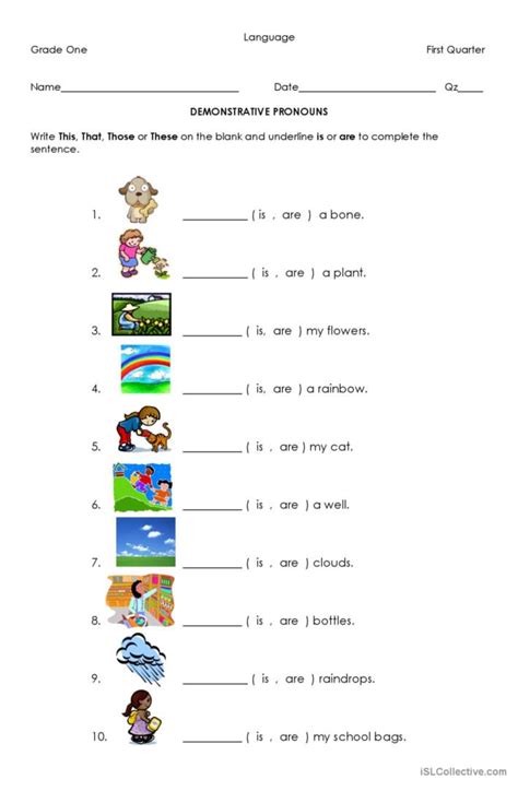 Demonstrative Pronouns Worksheet For Grade Pdf Worksheet Resume
