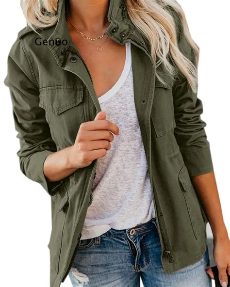 Jaqueta De Primavera Feminina Zip Up Outerwear Roupas Femininas