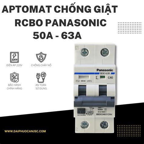 Aptomat Chống Rò Chống Giật RCBO 50A 63A Panasonic