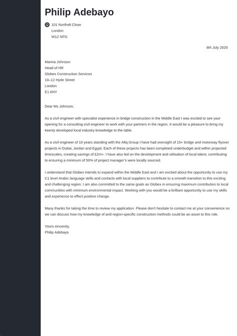 Engineering Cover Letter Examples Writing Guide