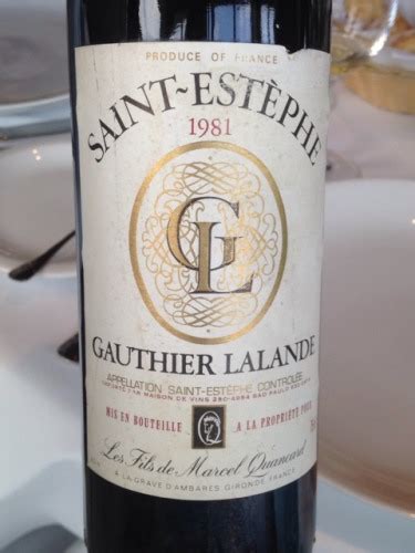 Cheval Quancard Gauthier Lalande Saint Estèphe Vivino Brasil