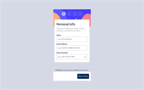 frontend mentor multi step form coding challenge solution