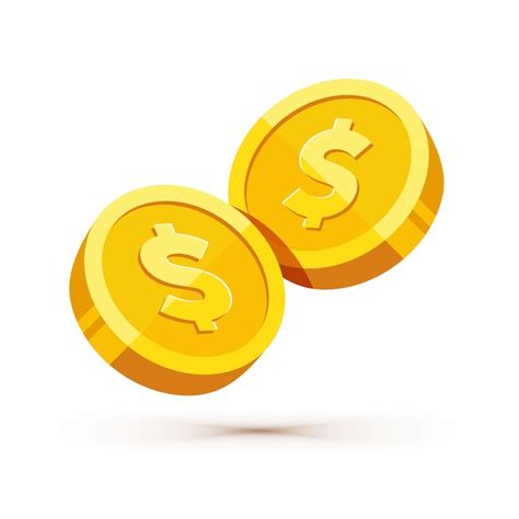 Moneda de oro con ilustración vectorial de signo de dólar aislada en