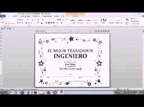 Como Hacer Un Diploma En Word Youtube