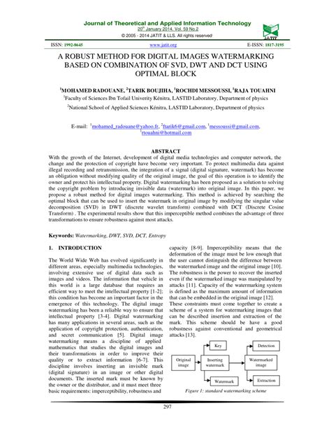 pdf a robust method for digital images watermarking based on combination of svd dwt and dct