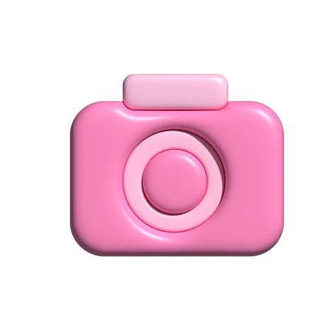 Camera Icon Pink D Render Png