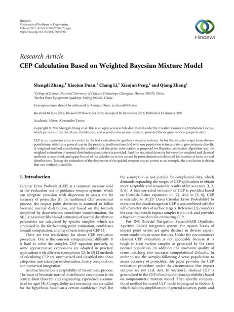 pdf cep calculation based on weighted bayesian mixture model